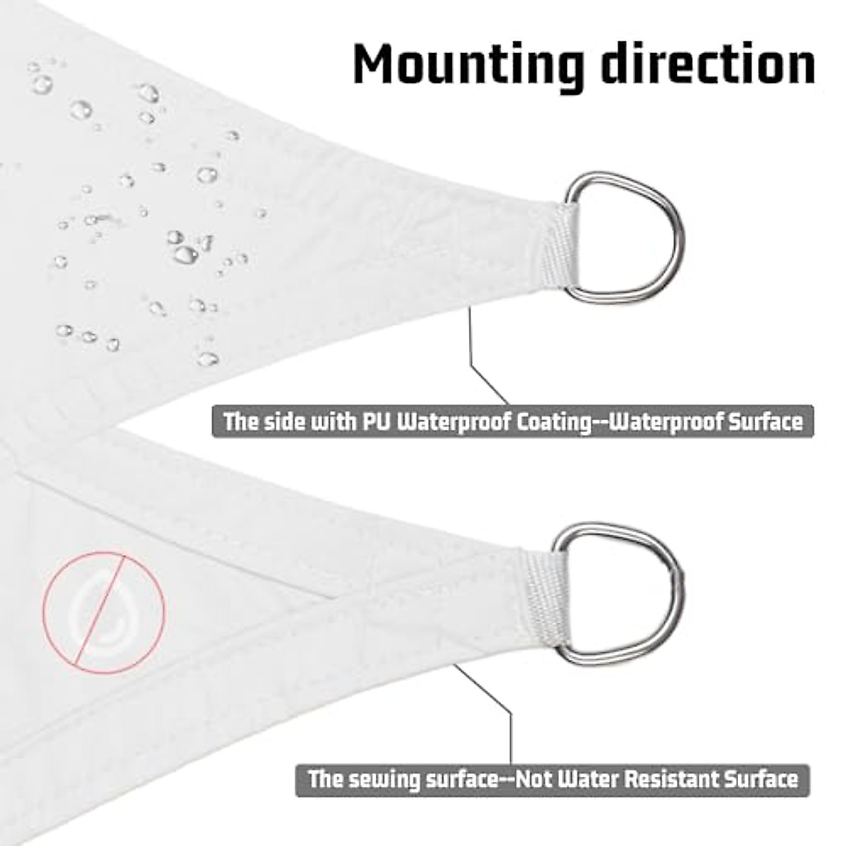 LOVE STORY Waterproof 10'x13' Triangle White Sun Shade Sail Cannoy UV Resistant for Outdoor Patio Garden Backyard