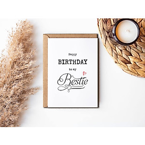 EirlysDesigns Birthday Card Best Friend. Happy Birthday To My Bestie - Love You Birthday Card - To My Best Friend - Happy Birthday, 5 x 7 inches