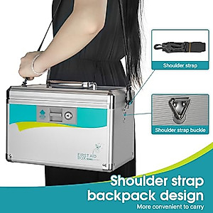 Glosen Medicine Lock Box,locking medicine box, Security Lock Boxes【Small】 10x6.7x6.7 Inch,lock box, First Aid Key Safe Box,Lock Box for Medication