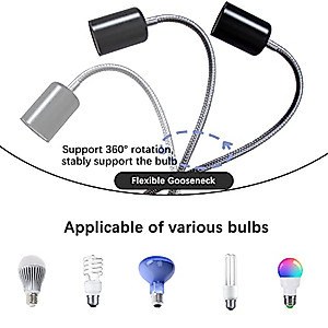 Pet Heating Light Lamp,Turtle Tank Light for Rreptiles,Flexible Clamp Lamp,Stand Heat Lamp,Adjustable Reptile Clamp Heat Lamp,with Clamp E27 Base 360° Hose Aquarium,for Reptiles Lizard Turtle,No Bulb