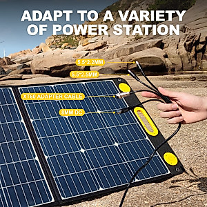 Togo Power 100W Portable Solar Panel for Jackery Explorer 240/300/500/ROCKPALS/Flashfish/Baldr Power Station, Foldable Solar Cell Solar Charger with USB Outputs for RV Laptop iPhone iPad