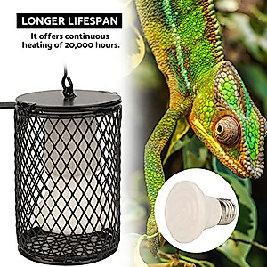 Akozon Heat lamp, Heat Light Bulb Lamp Pet Reptile Chicken Brooder (Black US Plug 110‑120V) 100W Infrared Ceramic Emitter (US 110-120V 100W)