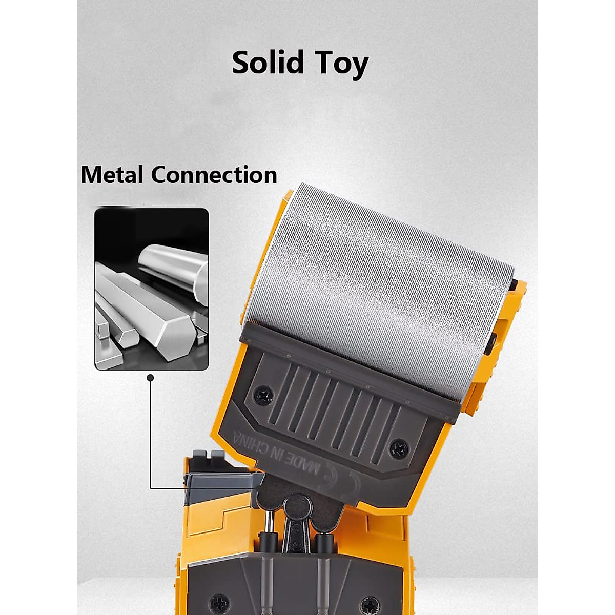 Gemini&Genius Double-Drum Road Roller Toy Construction Vehicle Toy 1/50 Scale Die-cast Grader Engineering Road Planer Vehicle, Asphalt Drum Compactor Alloy Model Toys and Collections for Kids