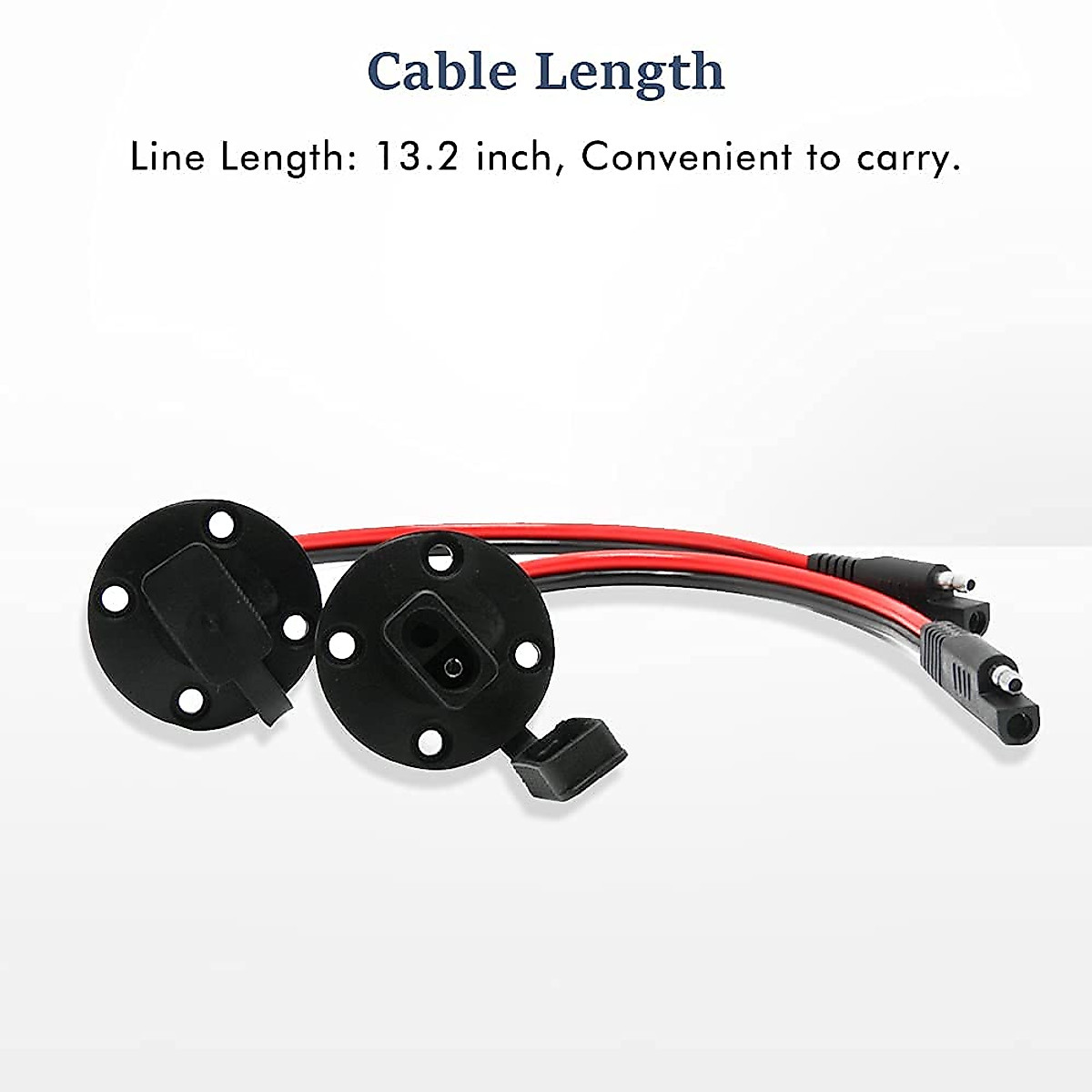 2 Pack SAE Power Socket Sidewall Port, Weatherproof SAE Quick Connector Harness, SAE Adapter Male Plug to Female Socket Cable 12AWG SAE Cable with 8 Screws for Solar Generator Battery Charger