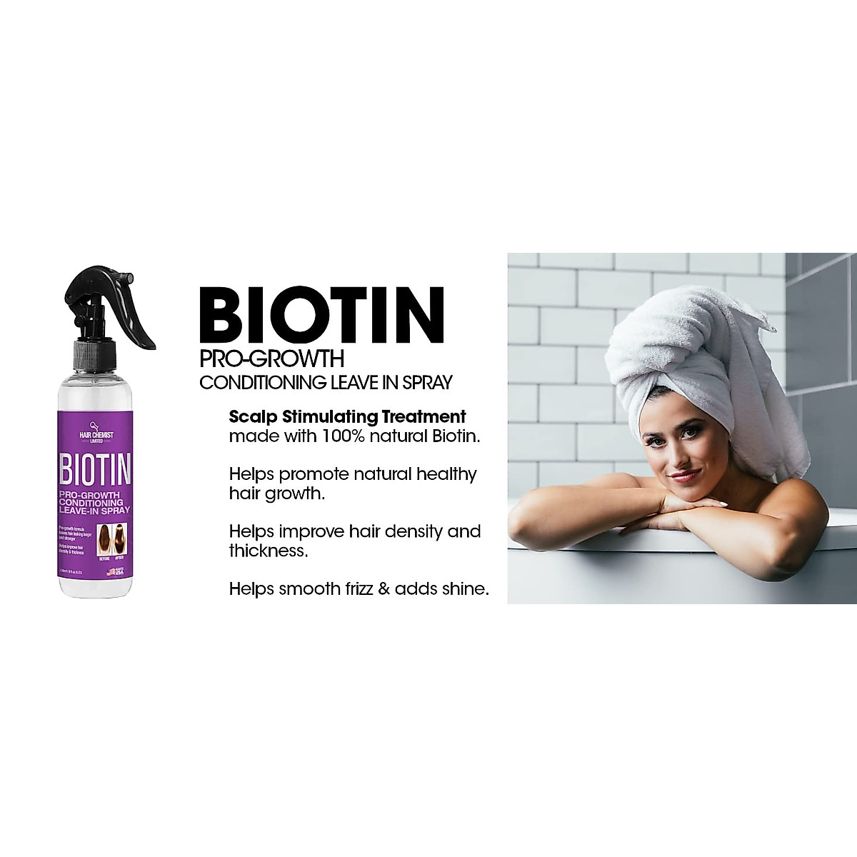 Hair Chemist Biotin Leave-in Conditioning Spray 6 oz. - Deep Conditioning Treatment, Leave in Conditioner