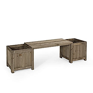 Christopher Knight Home Elina Planter Bench, Gray