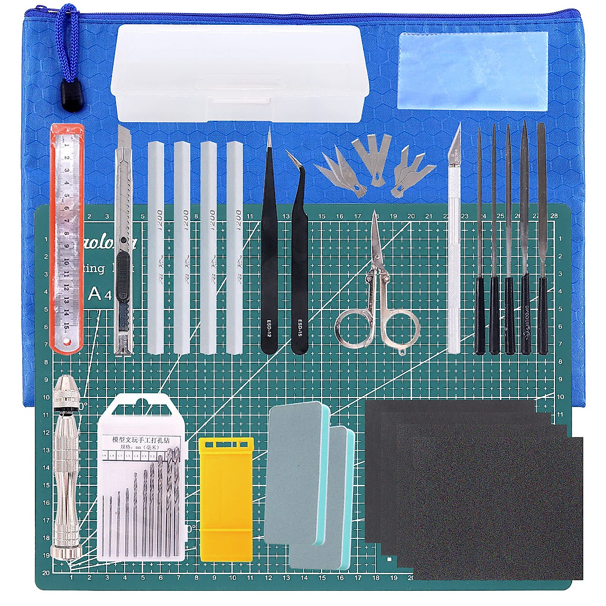Rustark 27Pcs Modeler Basic Tools Craft Set Hobby Building Tools Kit for Professional Gundam Model Assemble Building