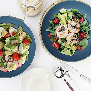 PYRMONT 10inches Large Pasta Bowls Set of 6-65oz Wheat Straw Bowls,Bowl Plates,Large Plastic Bowls Reusable for Pasta,Salad,Soup,Unbreakable & Lightweight Bowls for Kitchen,Dishwasher Safe,BPA-Free