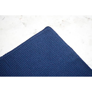 Hand Braided Bohemian Rectangle Blue Rug Cotton/Rugs for Bedroom/Bedside Rug/Recycled Cotton Rug/Organic Rug/Handmade Rug (10x11)