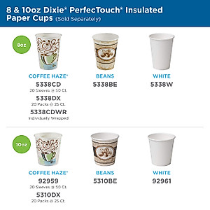 Dixie PerfecTouch, 5338CDWR, Coffee Haze, 8 oz., Individually Wrapped Insulated Paper Hot Cup by GP PRO (Georgia-Pacific) (Case of 1,000 Cups), Coffee Haze Design