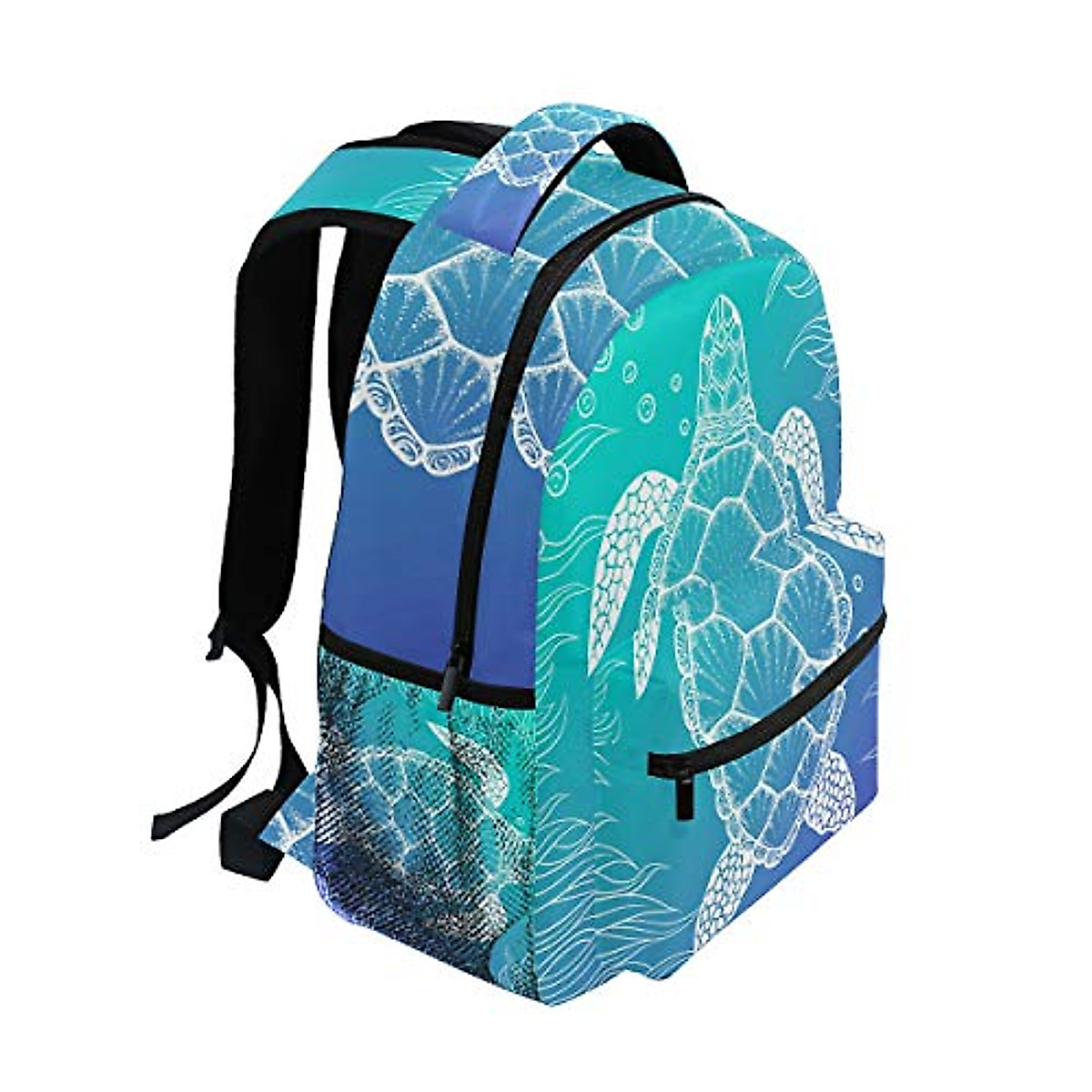 Sea Watercolor Turtle Backpack Travel College Book Bag Shoulder Bag Camping Hiking Laptop Daypack2