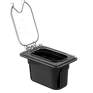 Carlisle FoodService Products 10339Z07 EZ Access Hinged Lid with Handle and Notch, Ninth Size, Clear
