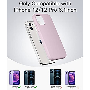 LEOMARON Compatible with iPhone 12 and iPhone 12 Pro Case 6.1 inch, Liquid Silicone Full Body Protection Cover Case with Soft Microfiber Cloth Lining for iPhone 12 and iPhone 12 Pro 2020, Lavender