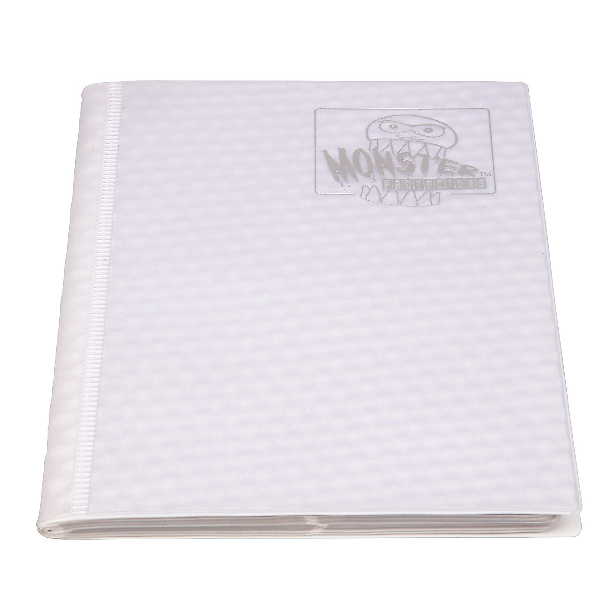 Monster 4 Pocket Trading Card Album- 20 Side Loading, Theft Deterrent, Padded Pages for Extra Protection- Deluxe Binder Holds 160 Yugioh, MTG, Magic The Gathering, Pokémon & Sport Cards-Holofoil White