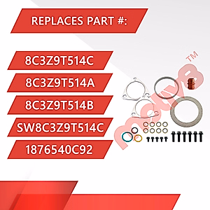 Motiv8 6.4L Powerstroke Turbo Mounting Seal Kit for Ford Super Duty 2008 2009 2010 F250 F350 F450 F550 6.4L V8 |Turbocharger Rebuild Install Kit | Replaces for 8C3Z9T514C SW8C3Z9T514C 1876540C92