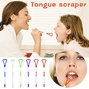 Tongue Cleaner Stainless Steel Set Tongue Scraper Tongue Brush Adult Bad Breath Removal Tongue Scraper Oral Care Tool,1Pcs (M)