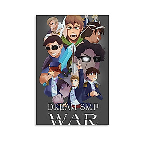 BLUDUG SMP Dreamwastaken Tommyinnit George Tubbo Dream Team Sapnap Canvas Painting Posters And Prints Wall Art Pictures for Living Room Bedroom Decor 12x18inch(30x45cm)