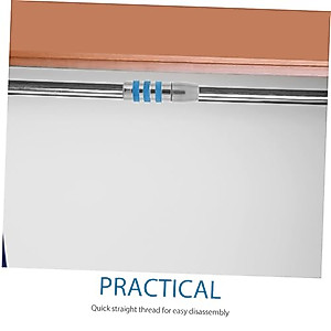 HOOTNEE Clothes Drying Fork Buckle Threaded Connector Broom Handle Threaded End Extension Pole Adapter Pole Adapter for Mop Handle Connector for Poles Connector for Handle Plastic Silver