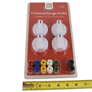 Smart Choice Universal Range Replacement Knob Kit with Fit Adapters, Fits Most Gas or Electric Ranges, White