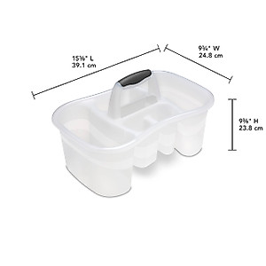 Sterilite 15878606 Bath Caddy, Clear Caddy w/ Black Insert, 6-Pack