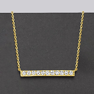 Ross-Simons 0.50 ct. t.w. Diamond Bar Necklace in 18kt Gold Over Sterling. 16 inches