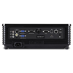 ViewSonic PJD6345 XGA 1024x768 DLP Projector with LAN Control, Wired and Wireless LAN Display (Black)