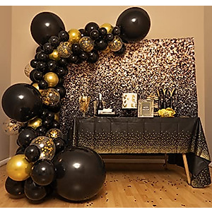 115pcs – Black and Gold Balloon Garland Kit & Arch – Black Gold Balloons Party Decorations – Balloon Arch for Gold and Black Birthday, Graduation, New Years, NYE, Retirement, Wedding, Anniversary