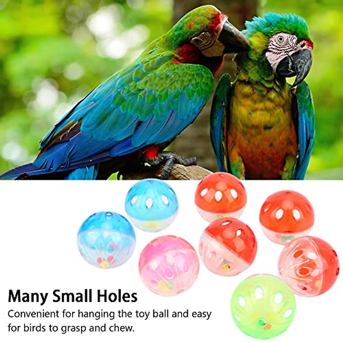 10pcs Hollow Rolling Bell Ball Pet Bird Toy Parrot Chew Cage Fun Toys Parakeet Cockatiel Parrot Pet Toy