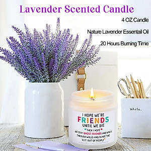 Best Friend Candles Gifts for Women, Funny Birthday Gift for Friends, Friendship Gifts for Women Friends, Sisters, BFF, Coworker, Girlfriend, Lavender Soy Candle