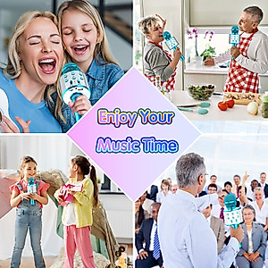 Kingci Kids Microphone, Girls Toy Microphones for Toddler Singing Bluetooth + 18 Pre-Loaded Nursery Rhymes, Birthday Gifts Toys Microphone for 3 4 5 6 7 8 9 10 12 Year Old Girls Boys