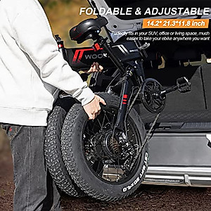 Electric Bike,20"x4" Electric Bike for Adults Fat Tire 500W 20MPH Ebike Foldable Adult Electric Bicycles Electric Mountain Bike with 48V 10Ah Removable Battery, Dual Shock Absorber, Shimano 7-Speed