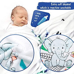 ATHENA FUTURES Baby Monthly Milestone Blanket for Boys Girls - Soft Fluffy Unisex Design - 60 x 40 in - 1 to 12 with Weeks and Months - Wreath and String Markers, 18 Baby Occasions Cards and an e-Book