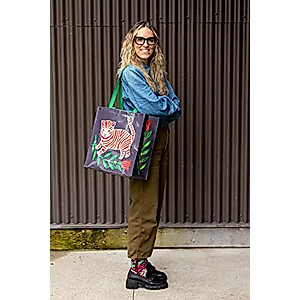 Blue Q Shopper - Tiger Kitten. Reusable grocery bag, sturdy, easy-to-clean, 15" h x 16" w x 6" d. Made from 95% recycled material.