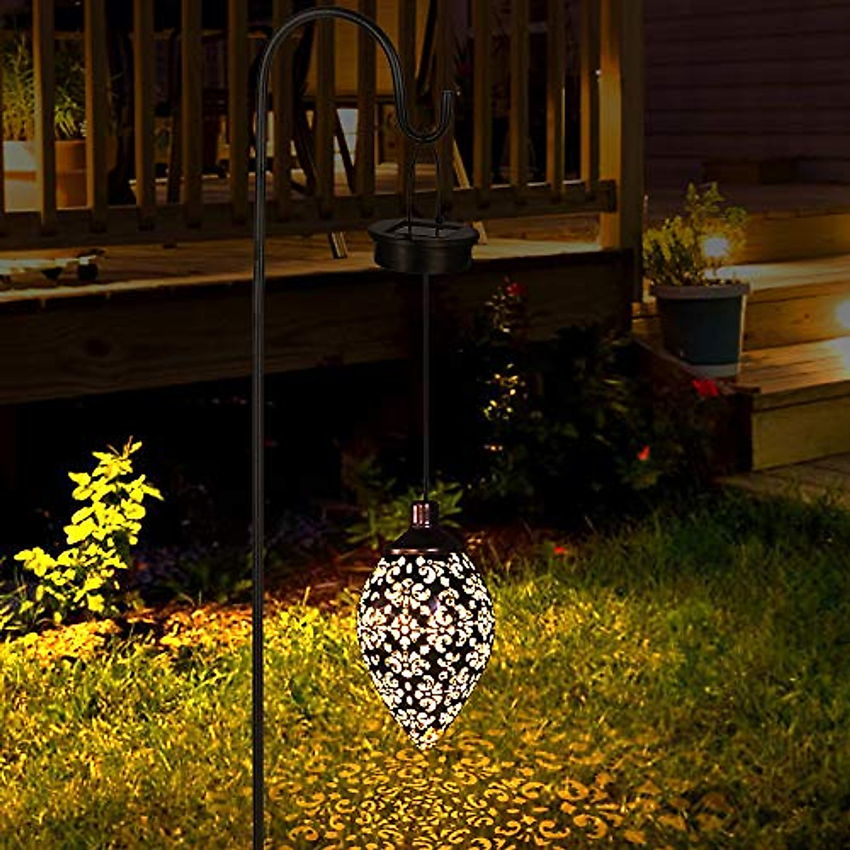 Hanging Solar Lights, Tomshine Solar Lantern LED Moroccan Garden Lights Metal Lamp Waterproof for Outdoor, Patio, Porch Hanging Decor