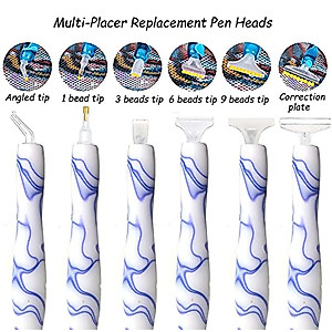 Diamond Painting Pen,Diamond Art Pen,Resin 9D Diamond Painting Pen Kit Tool Accessories Stylus Drill Pen for Diamond Painting Nail Art Cross Stitch Decoration Diamond Art WhiteBlue