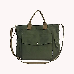 JUXINPIJU Vintage Canvas Messenger Bag Large Capacity Crossbody Bag Hangbag for Women and Girls
