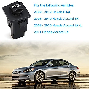 Aux Port Replacement, Auxiliary Input Jack Assembly 39112-TA0-A01 for 2009-2012 Honda Pilot, 2008-2010 Honda Accord EX, EX-L, 2011 Honda Accord LX