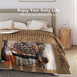 D-Story Custom Memorial Blankets with Photos for Loss of Mother Dad in Heaven, Made in USA, Personalized Sympathy Bereavement Angel Blanket for Funeral | I Never Left You | in Loving Memory Gift