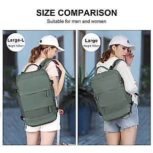 coowoz Large Travel Backpack For Women Men,Carry On Backpack,Hiking Backpack Waterproof Outdoor Sports Rucksack Casual Daypack Travel Essentials(Olive Green)