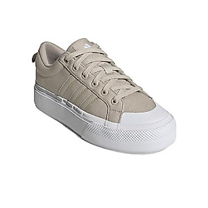 adidas Women's Bravada 2.0 Platform Shoe Skate, Wonder Beige/Wonder Beige/White, 7.5