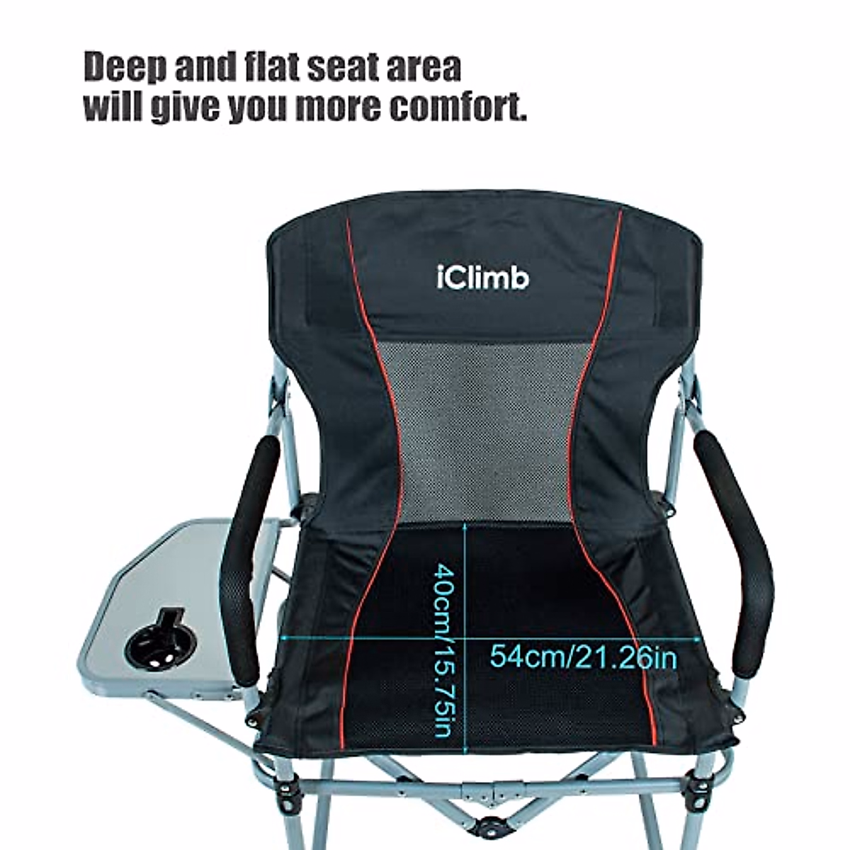 iClimb 1 Padded Rocking Folding Chair and 1 Heavy Duty Compact Folding Chair Bundle for Two Person Camping Patio Porch Backyard Lawn Garden Balcony Indoor Outdoor