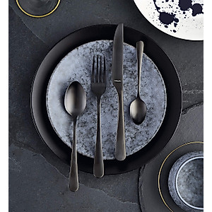 Amefa Austin 18/0 Stainless Steel Flatware Set - Matte Black - 20 Piece Place Setting - Service for 4 - Knife & Fork Spoon Set - Amefa Cutlery Set - Amefa Flatware Set - Modern Silverware Set