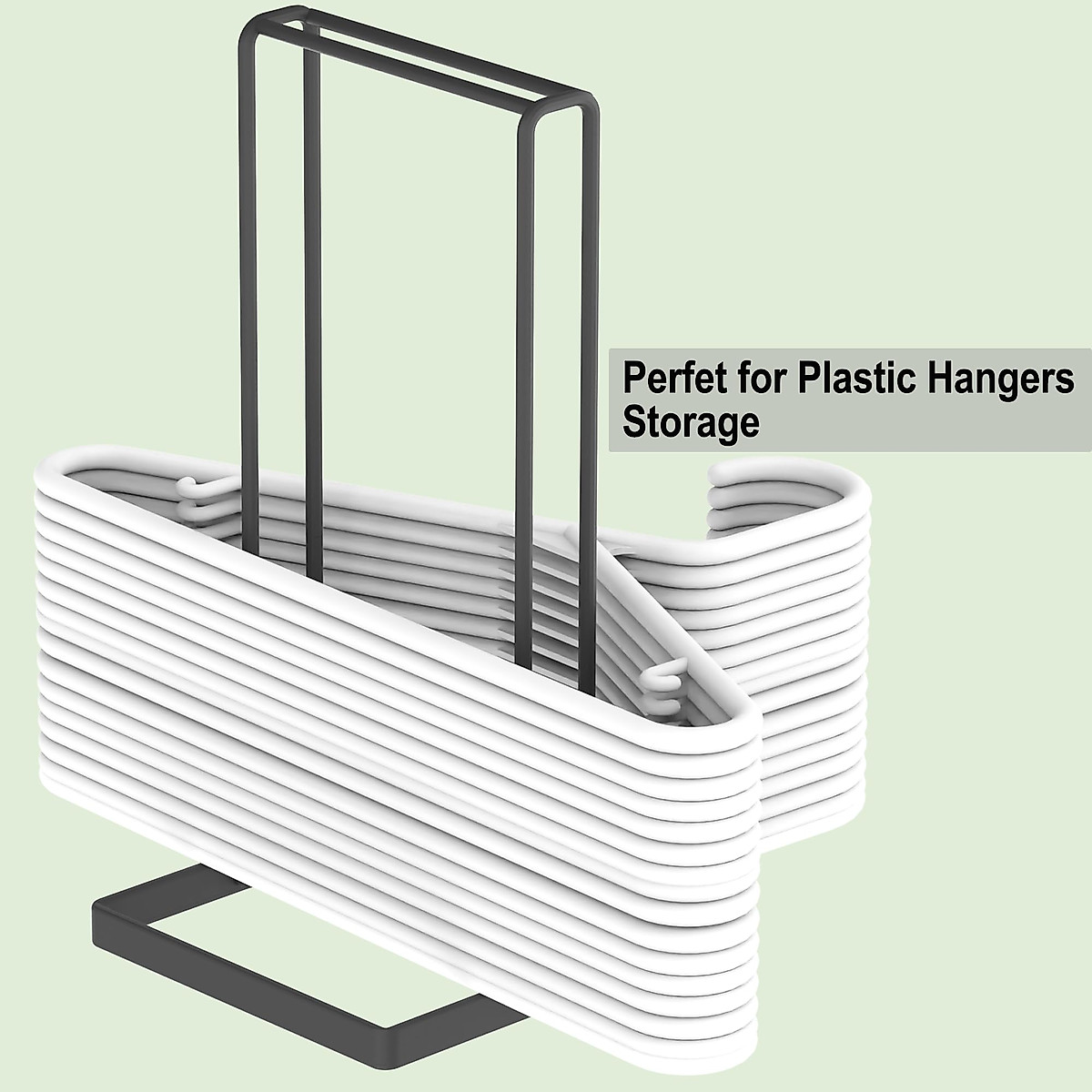 TOFIIGREM Hanger Organizer Hangers Storage, Hanger Rack Holder for 80 Velvet Hangers Plastic Hangers Wire Hangers Wood Hangers Closet Space Saving, Sturdy Clothes Hanger Stacker (Black)