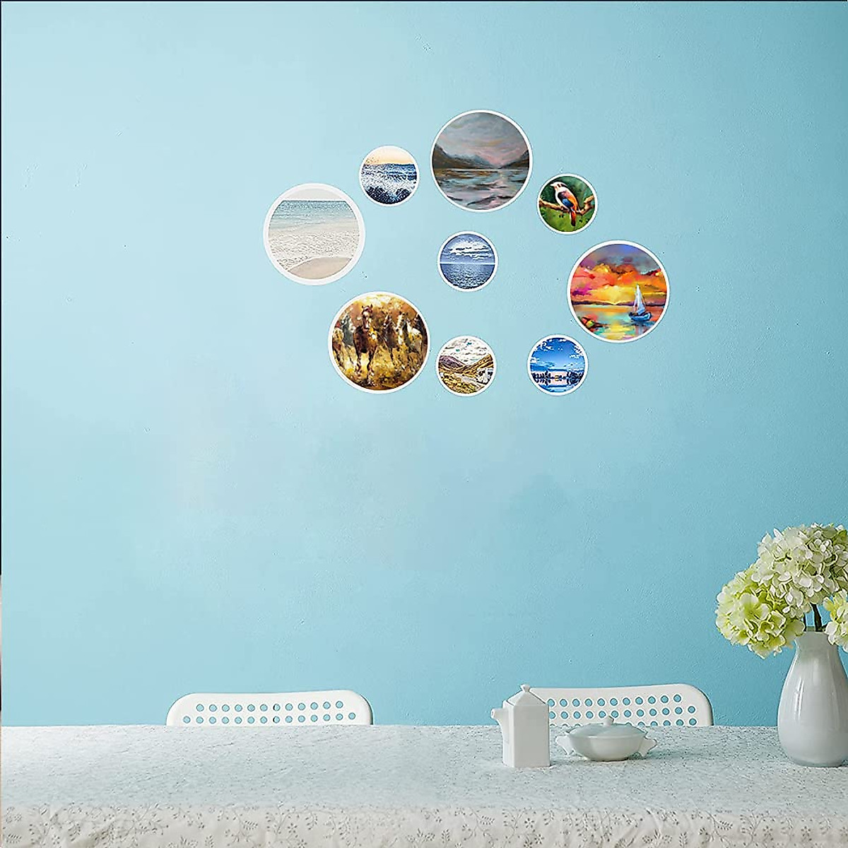 10 Pieces Clear Circle Acrylic Sheet, 1/8" Thickness, 5 Inch Plexiglass Circle Acrylic Disc Transparent Round Acrylic Blank Sign for Name Cards, Cricut Cutting, Painting and DIY Projects