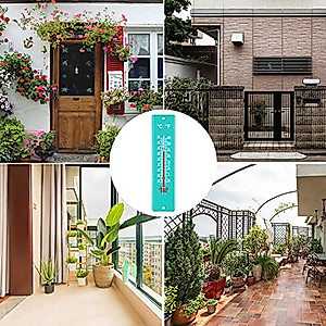 Gardtech Vertical Thermometer, Indoor Outdoor Steel Temperature Gauge Meter, Digital Temperature Monitor with Double Scale, for Patio, Garden or Nursery Area - 7.8 Inch (Green)