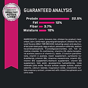 Eukanuba Adult Large Breed Lamb 1st Ingredient Dry Dog Food, 15 lb