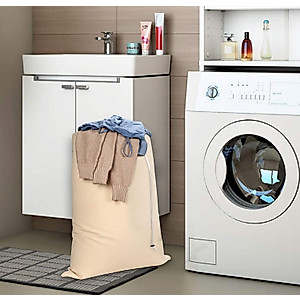 Cotton Clinic 6 Pack Set Cotton Laundry Bags for Delicates, Laundry Bags Canvas Extra Large 24"x36", Multi Purpose Bags, Heavy Duty Natural Drawstring Laundry Bags Cotton