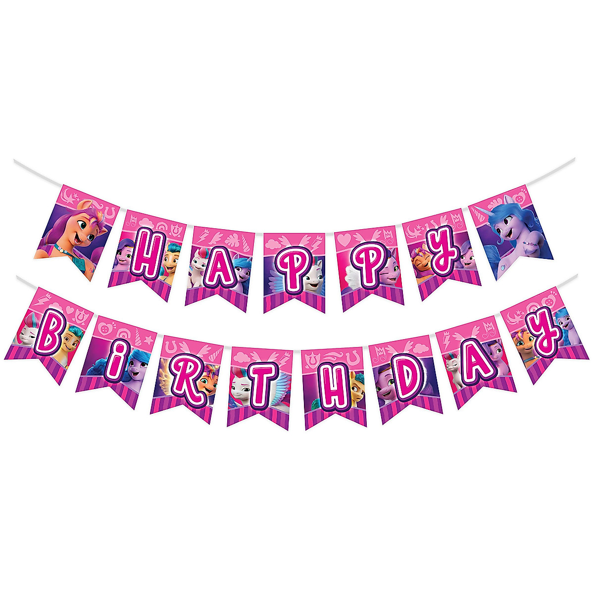 Treasures Gifted Officially Licensed My Little Pony Birthday Banner - My Little Pony Happy Birthday Banner - My Little Pony Birthday Party Supplies - My Little Pony Party Decorations for Walls