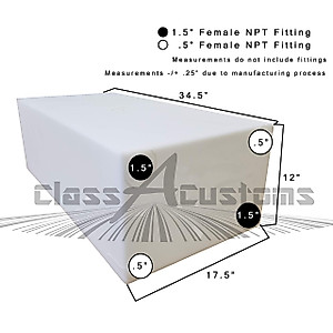 Class A Customs | 30 Gallon RV Concession Fresh Water Tank with Plumbing Kit & 12 Volt Water Pump | T-3000-BPK-PUMP