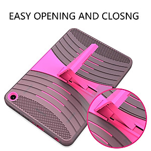 EpicGadget Case for Amazon Fire HD 8 / Fire HD 8 Plus (12th Generation, 2022 Released) - Heavy Duty Hybrid Case Cover with Kickstand + 1 Screen Protector and 1 Stylus (Gray/Pink)